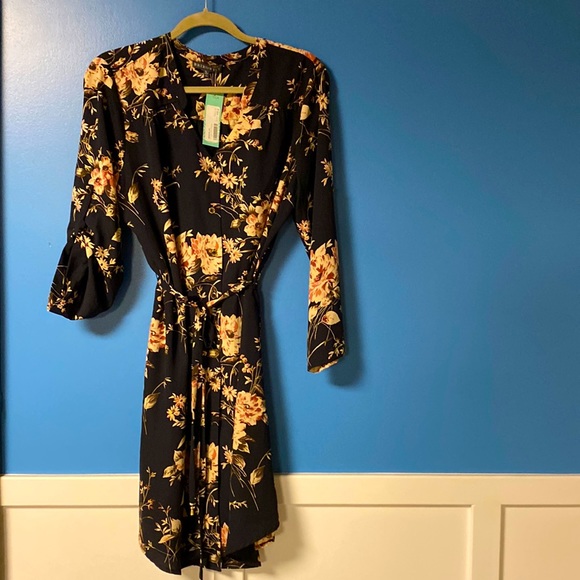 Brixton | Dresses | Large Nwt Navy Blue Floral Brixton Ivy Dress | Poshmark